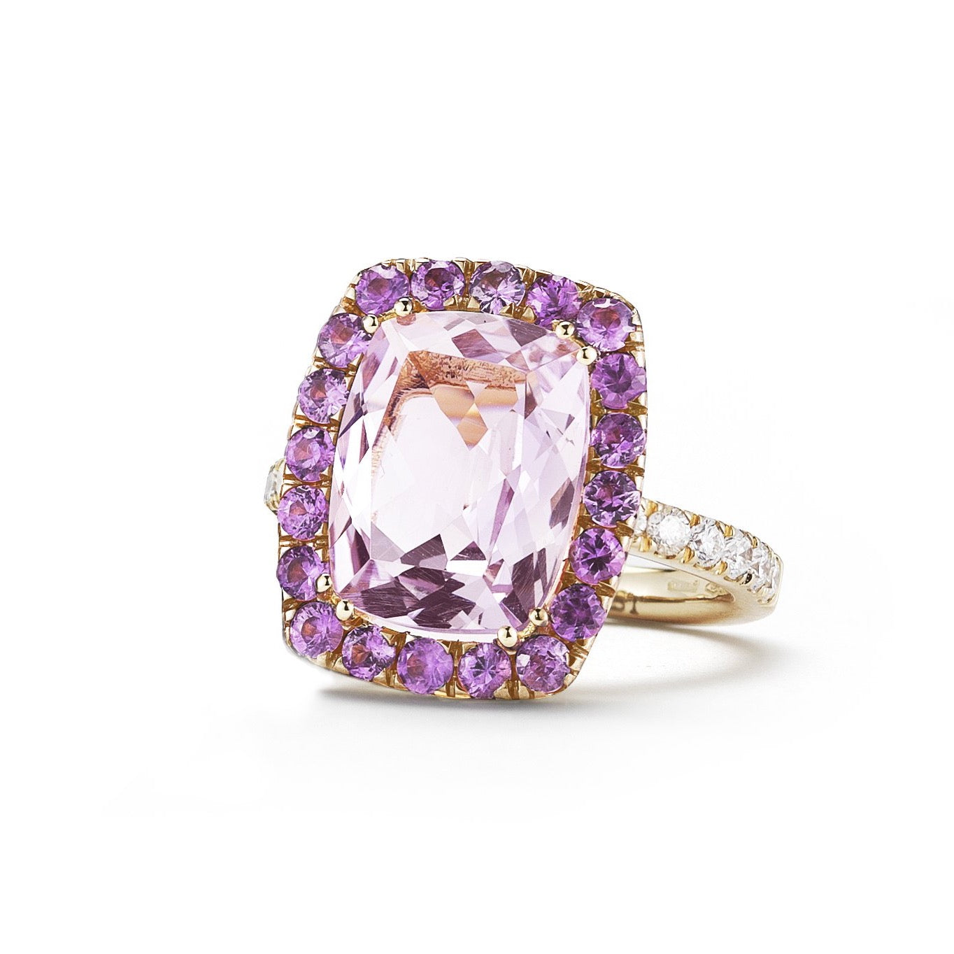 Dynamite - Cocktail Ring with Rose de France, Pink Sapphires and Diamo ...