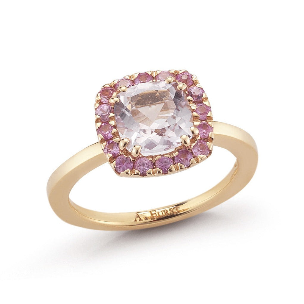 Dynamite - Small Ring with Rose de France and Pink Sapphires, 18k Rose ...