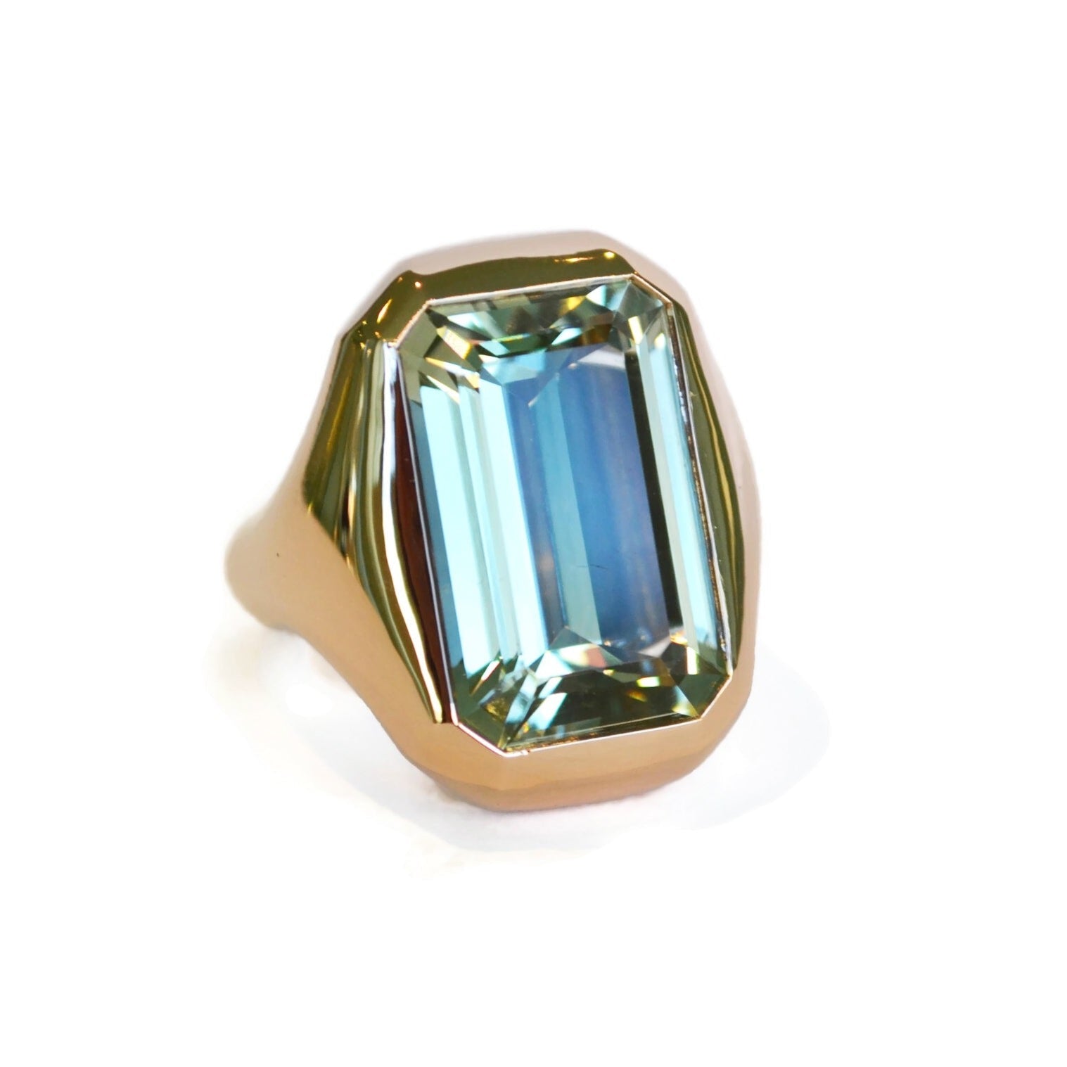 Essential - Cocktail Ring with Prasiolite, 18k Rose Gold – A & Furst